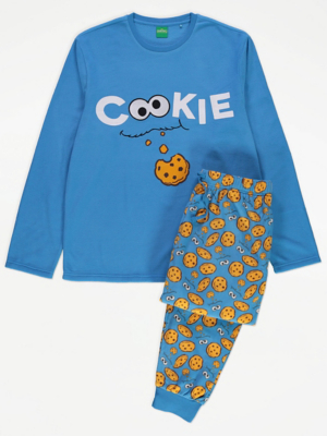 Sesame Street Cookie Monster Fleece Long Sleeve Pyjamas | Men | George ...
