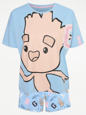 Marvel Guardians of The Galaxy Groot Blue Pyjamas | Lingerie | George ...