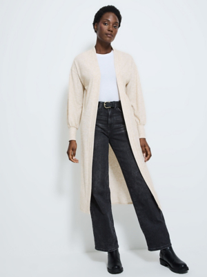 Oatmeal Ribbed Soft Touch Maxi Cardigan | Women | George at ASDA