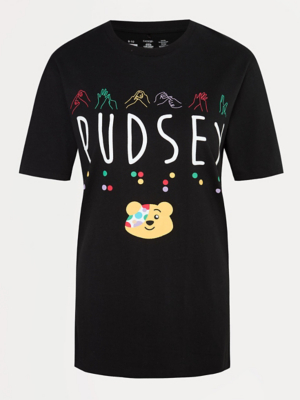 Children In Need Black Braille Graphic T-Shirt | Women | George at ASDA