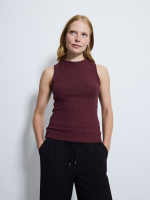 Burgundy Heavy Ribbed Tank Vest Top | Women | George at ASDA