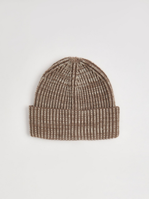 Mocha Chunky Knitted Beanie Hat | Men | George at ASDA