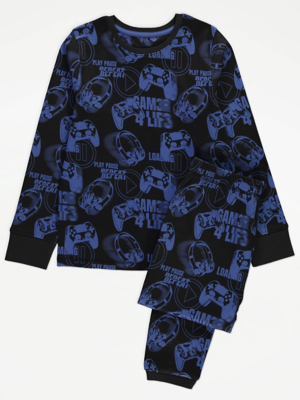 Blue Gamer Long Sleeve Pyjamas Gift Set | Kids | George at ASDA