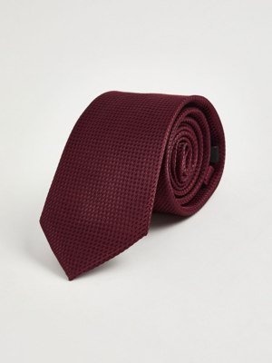 Burgundy Waffle Tie | Men | George at ASDA