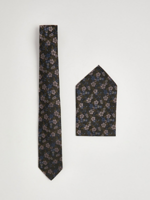 Green Floral Satin Tie and Pocket Square | Men | George at ASDA