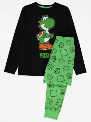 Super Mario Yoshi Green Long Sleeve Pyjamas | Kids | George at ASDA