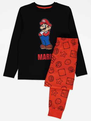 Super Mario Red Long Sleeve Pyjamas | Kids | George at ASDA