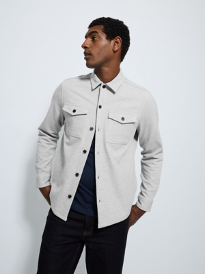 Light Grey Smart Textured Shacket | Men | George at ASDA