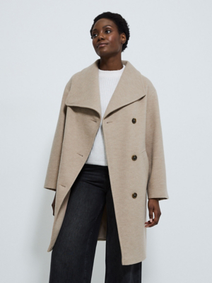 Camel Oversized Double Breasted Formal Coat | Women | George at ASDA