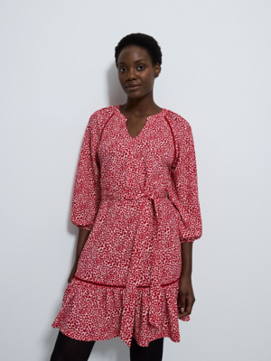 Red Heart Ladder Trim Crepe Mini Dress | Women | George at ASDA