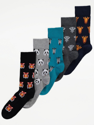 Animal Feel Fresh Socks 5 Pack | Men | George at ASDA