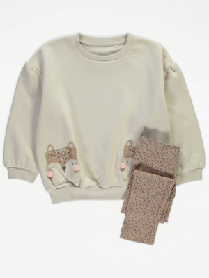 Animal Print Sweatshirt and Leggings Outfit | Kids | George at ASDA