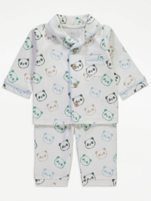 Cream Panda Print Shirt Pyjamas | Baby | George at ASDA