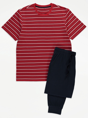 Red Striped Short Sleeve Pyjamas | Men | George at ASDA