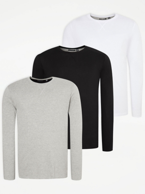 Brave Soul Plain Long Sleeve Tops 3 Pack | Men | George at ASDA