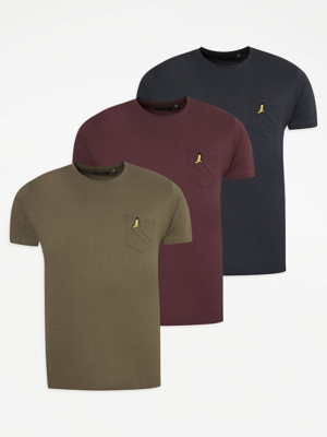 Brave Soul Logo Pocket T-Shirts 3 Pack | Men | George at ASDA