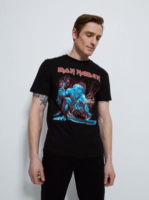 Iron Maiden Christmas Skeleton Santa Black T-Shirt | Men | George at ASDA