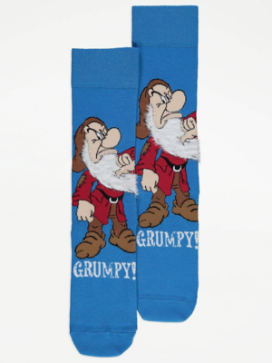 Disney Grumpy Blue Fluffy Beard Ankle Socks | Men | George at ASDA