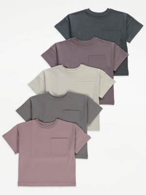 Pocket T-Shirts 5 Pack | Kids | George at ASDA