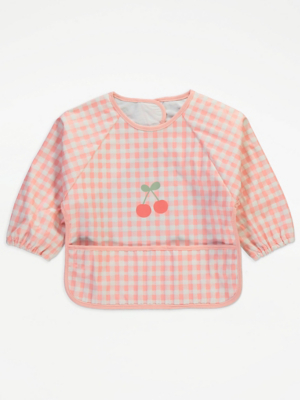 Pink Gingham Cherry Coverall Bib | Baby | George at ASDA