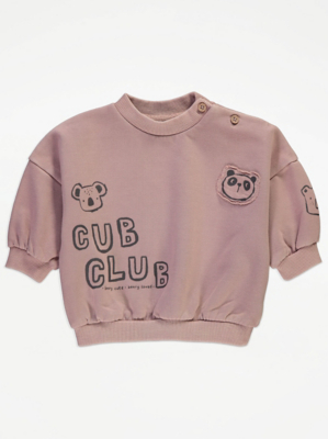Dusty Pink Bear Cub Club Sweatshirt | Baby | George at ASDA