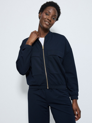 Navy Lightweight Textured Jacket and Trousers Co-ord | George at ASDA