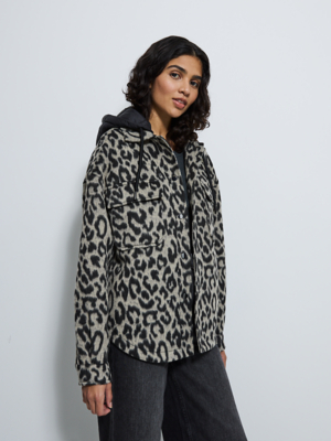 Leopard Print Hooded Shacket | Women | George at ASDA