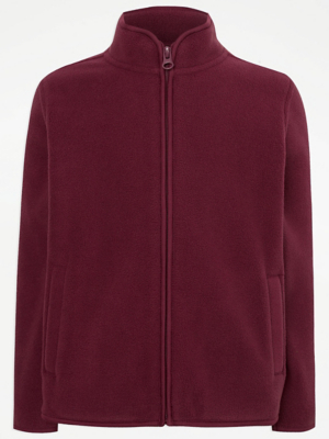 Burgundy School Zip Through Fleece Jacket | School | George at ASDA