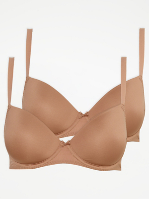 Light Tan T-Shirt Bras 2 Pack | Lingerie | George at ASDA