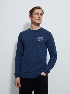 Kindred Indigo Always Ready Back Print Long Sleeve Top | Men | George ...