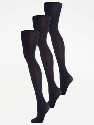 Black 3D 150 Denier Opaque Tights 3 Pack | Lingerie | George at ASDA