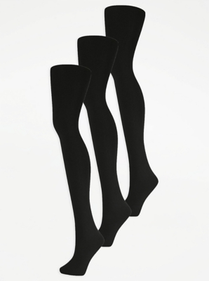 Black 3D 300 Denier Opaque Tights 3 Pack | Lingerie | George at ASDA