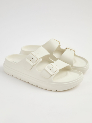 Double Buckle Flatbed Sandal Sliders | Women | George at ASDA