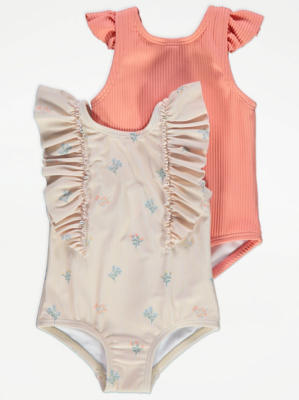 Frill Swimsuits 2 Pack | Baby | George at ASDA