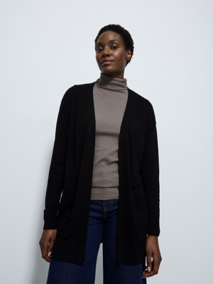 Black Edge To Edge Lightweight Knitted Midi Cardigan | Women | George ...