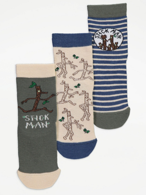 Stick Man Ankle Socks 3 Pack | Kids | George at ASDA