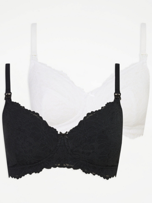 Post Surgery Lace Non Wired Full Cup Bras 2 Pack | Lingerie | George at ...
