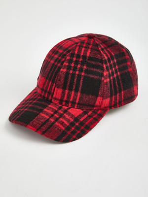 Red Checked Cap | Men | George at ASDA