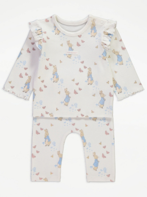 Peter Rabbit Ribbed Long Sleeve Top and Trousers Set | Baby | George at ...