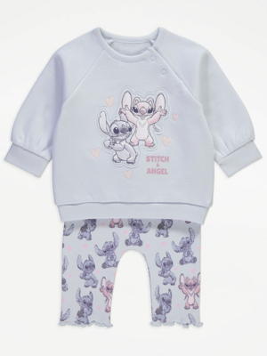 Disney Stitch & Angel Blue Sweatshirt and Leggings Outfit | Baby ...