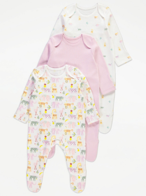 Bright Animal Sleepsuits 3 Pack | Baby | George at ASDA