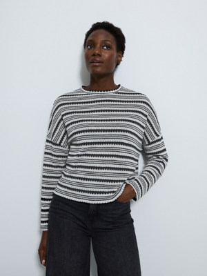 Striped Drop Shoulder Soft Knitted Long Sleeve Top | Women | George at ASDA