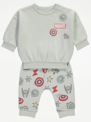 Marvel Sage Green Future Hero Sweatshirt and Joggers Set | Baby ...