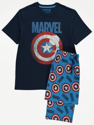 Marvel Captain America Short Sleeve Pyjamas | Men | George at ASDA