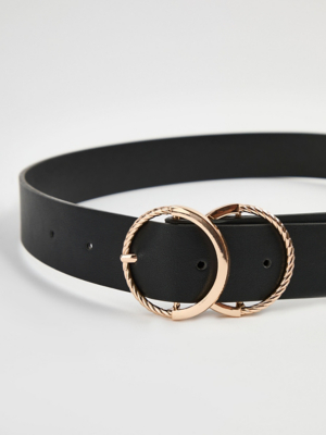 Black Double Ring Buckle Belt | Women | George at ASDA