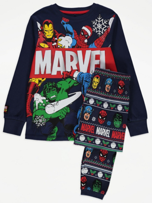 Marvel Avengers Christmas Long Sleeve Pyjamas | Kids | George at ASDA