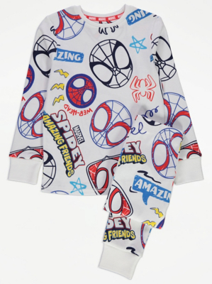 Marvel Spidey and Friends White Long Sleeve Pyjamas | Kids | George at ASDA