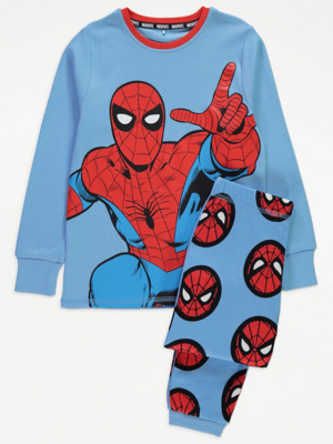 Marvel Spider-Man Light Blue Long Sleeve Pyjamas | Kids | George at ASDA
