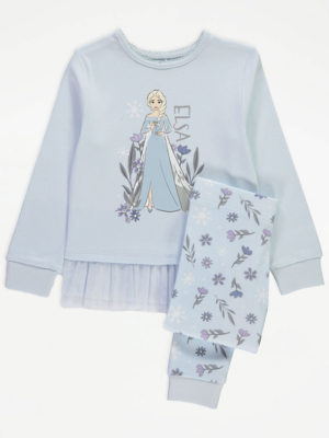 Disney Frozen Elsa Blue Tutu Long Sleeve Pyjamas | Kids | George at ASDA