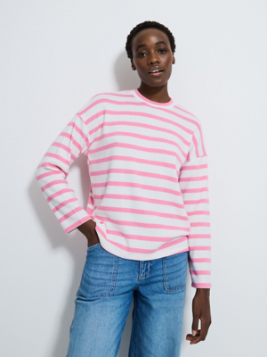 Pink Striped Soft Touch Lightweight Jumper | Women | George at ASDA